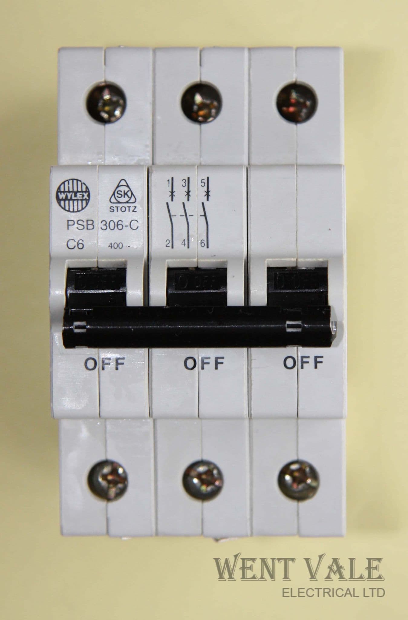 Wylex - NH PSB Range - PSB306-C - 6a Type C Triple Pole MCB Used BS
