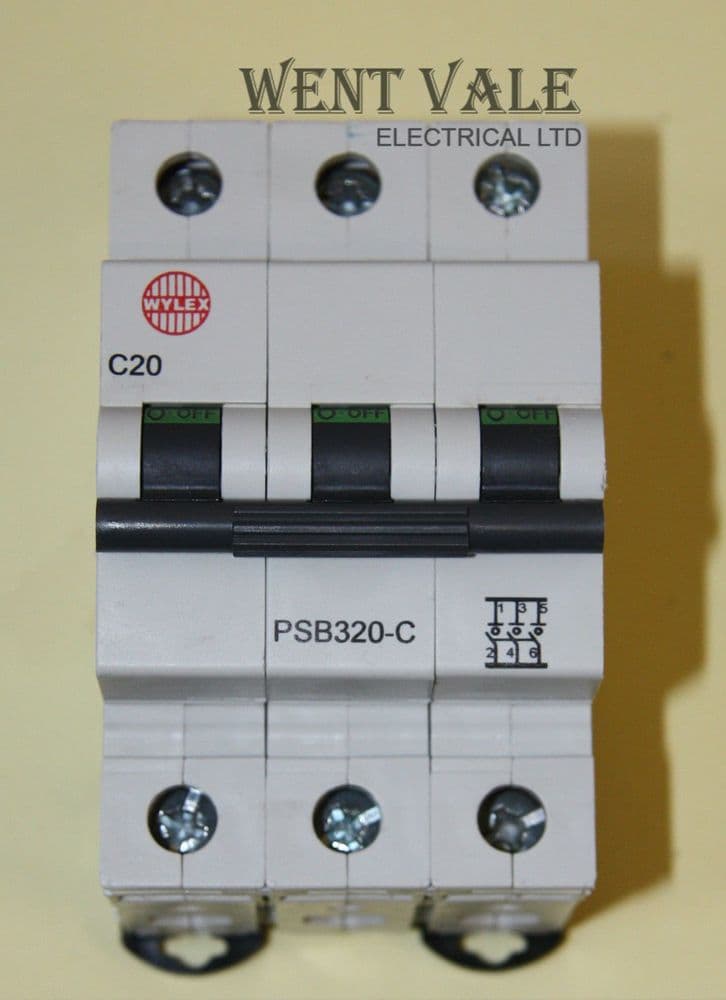 Wylex - NH PSB Range - PSB320-C - 20a Type C Triple Pole MCB Used SQ