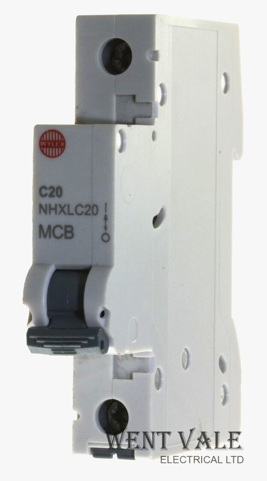 Wylex NH Range - NHXLC20 - 20a Type C Single Pole MCB Latest Model Used