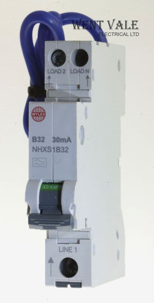 Wylex NH Range - NHXS1B32 - 32a 30mA Type B Single Pole Class A Miniature RCBO