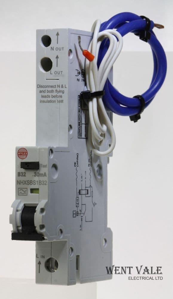 Wylex - NH Range - NHXSBS1B32 - 32a 30mA Type B Single Pole Class A ...