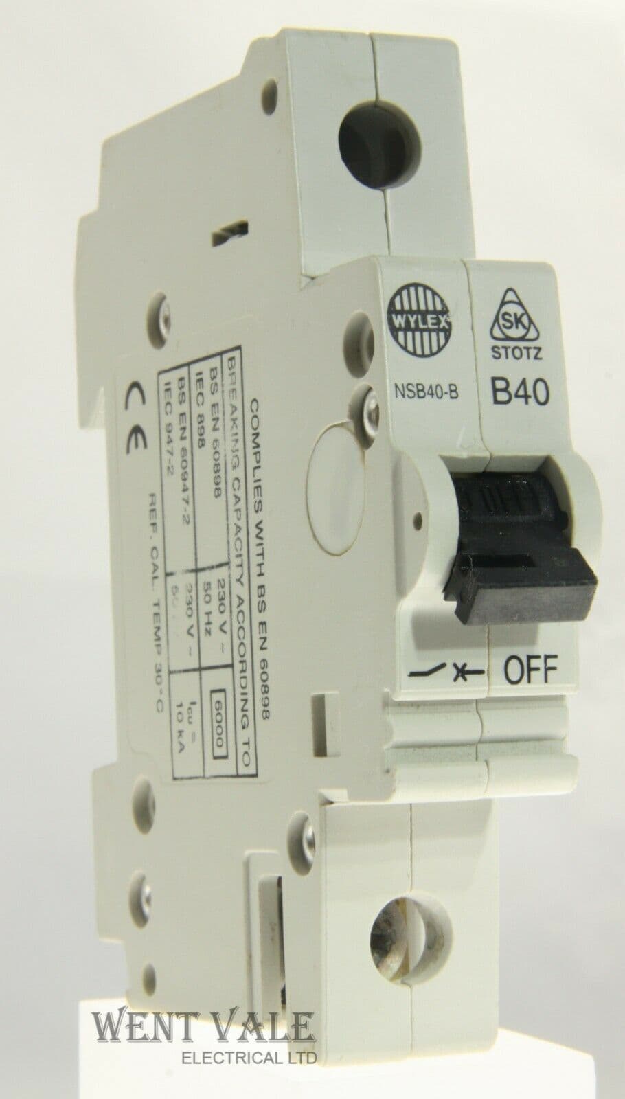 Wylex NH Range - NSB40-B - 40a Type B Single Pole MCB Used BS
