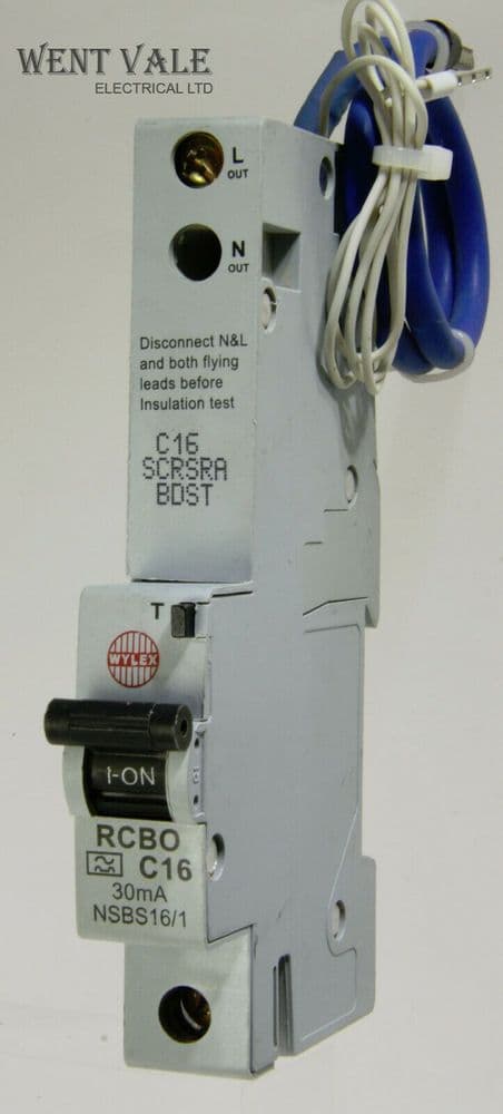 Wylex - NH Range - NSBS16/1 - 16a 30mA Type C Single Pole RCBO New