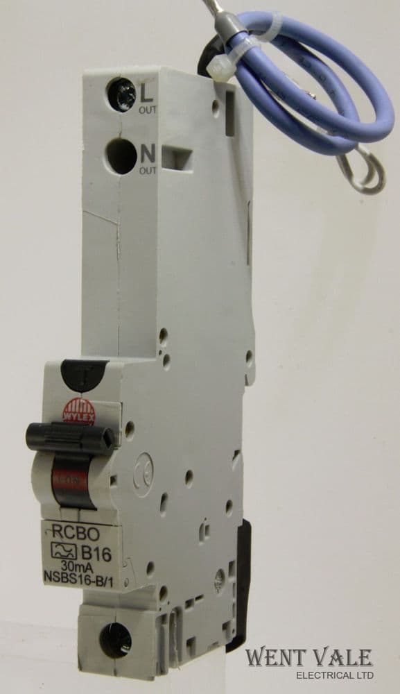 Wylex - NH Range - NSBS16-B/1 - Mk 2 - 16a 30mA Type B Single Pole RCBO ...