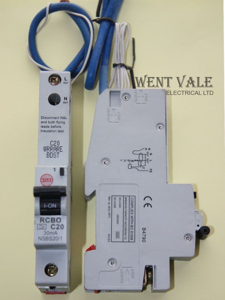 Wylex - NH Range - NSBS20/1 - 20a 30mA Type C Single Pole RCBO Unused