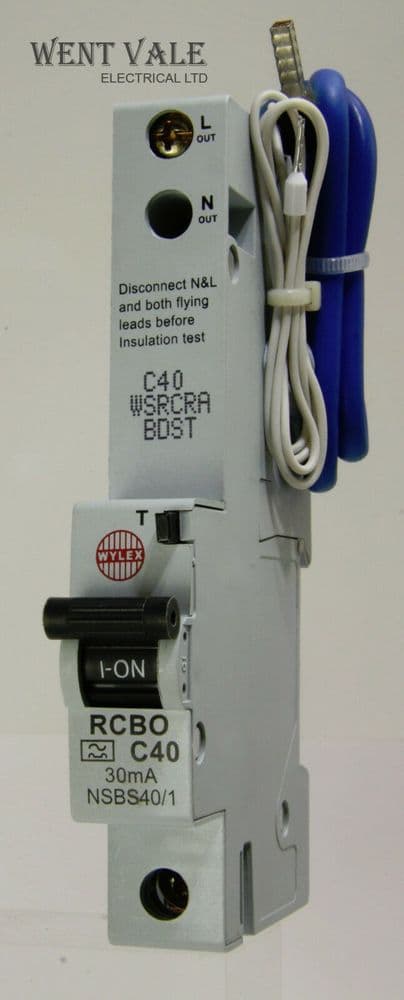 Wylex - NH Range - NSBS40/1 - 40a 30mA Type C Single Pole RCBO Unused ...