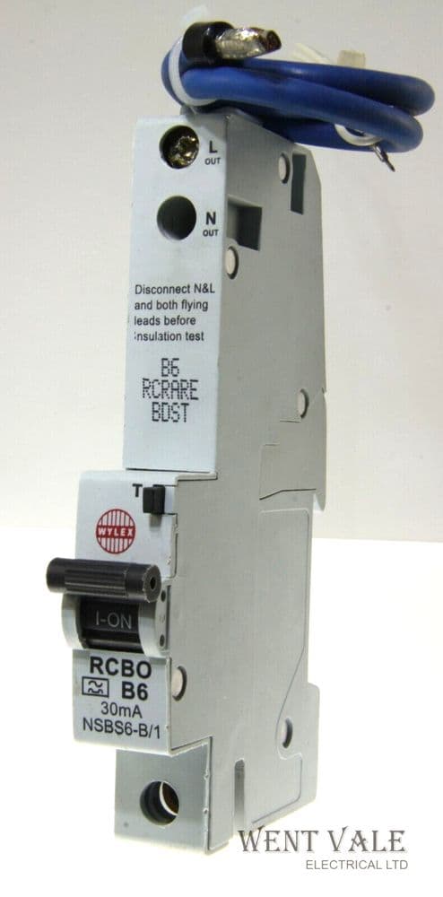 Wylex NH Range - NSBS6-B/1 - 6a 30mA Type B Single Pole RCBO Used