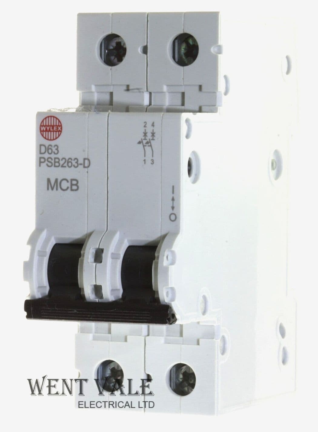 Wylex NH3 Range - PSB263-D - 63a Type D Double Pole MCB Used