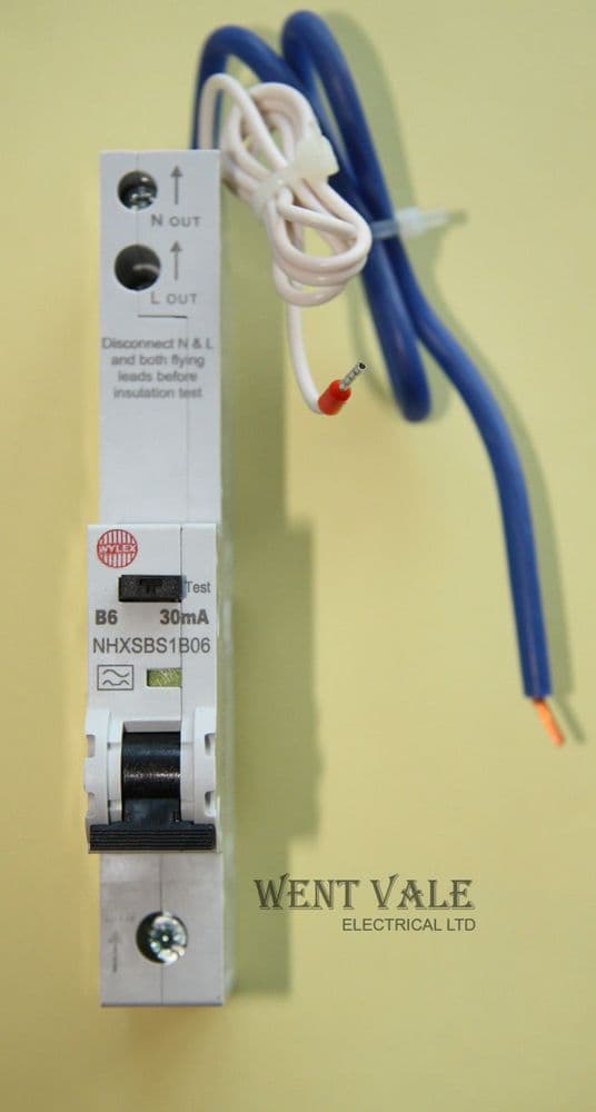 Wylex - NHX Range - NHXSBS1B06 - 6a 30mA Type B Single Pole RCBO New