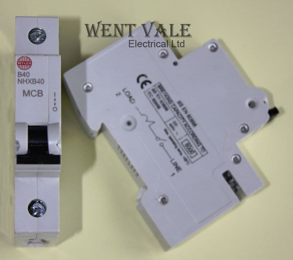 Wylex NHXB40 - 40a Type B Single Pole MCB Latest Style Unused
