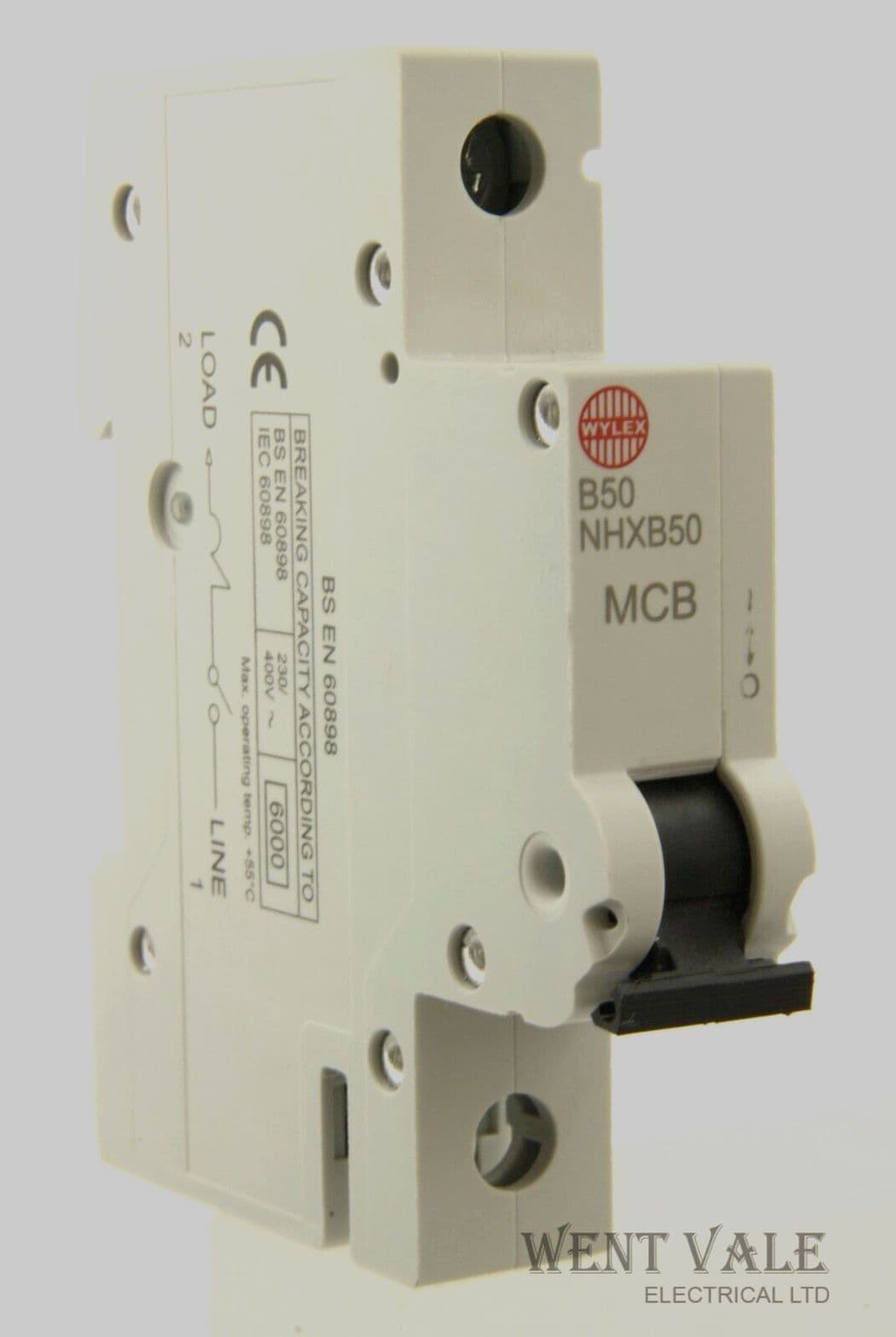 Wylex NHXB50 - 50a Type B Single Pole MCB Latest Style Unused