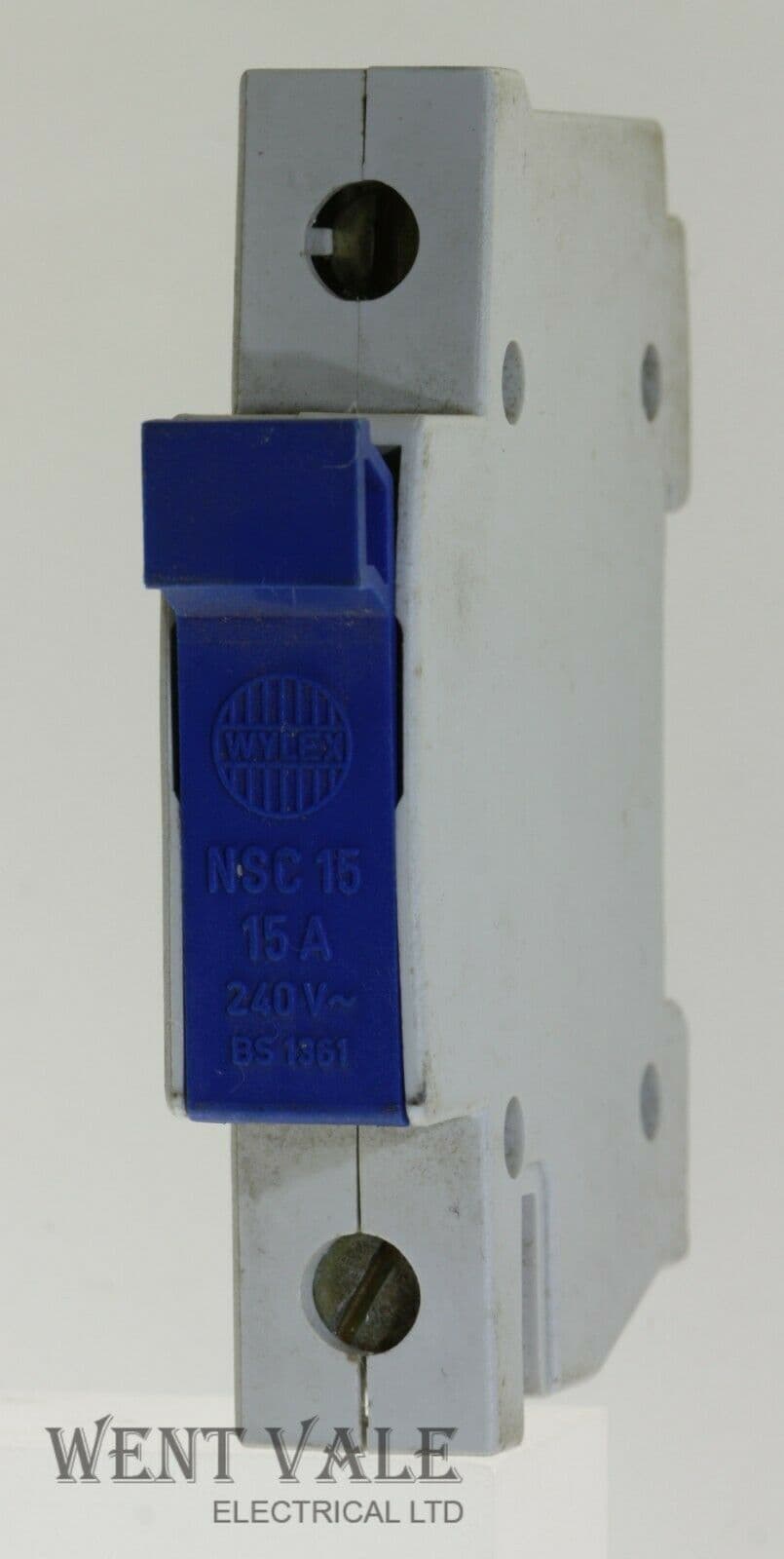 Wylex - NSC15 - 15a Single Pole BS 1361 Fuse Carrier and BS 1361 Fuse Used