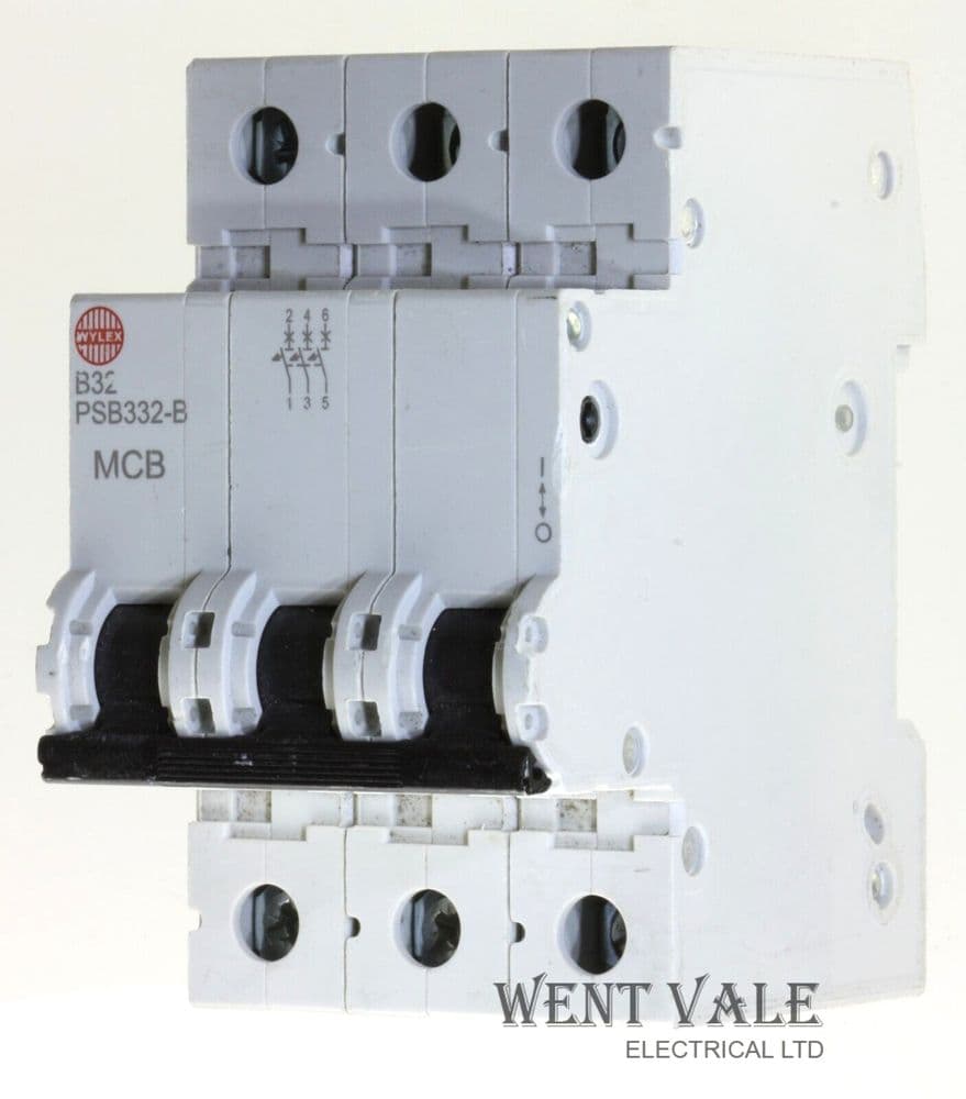 Wylex PSB332-B - 32a Type B Triple Pole MCB Latest Model Used