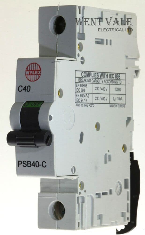Wylex - PSB40-C - 40a Type C Single Pole MCB Used SQ