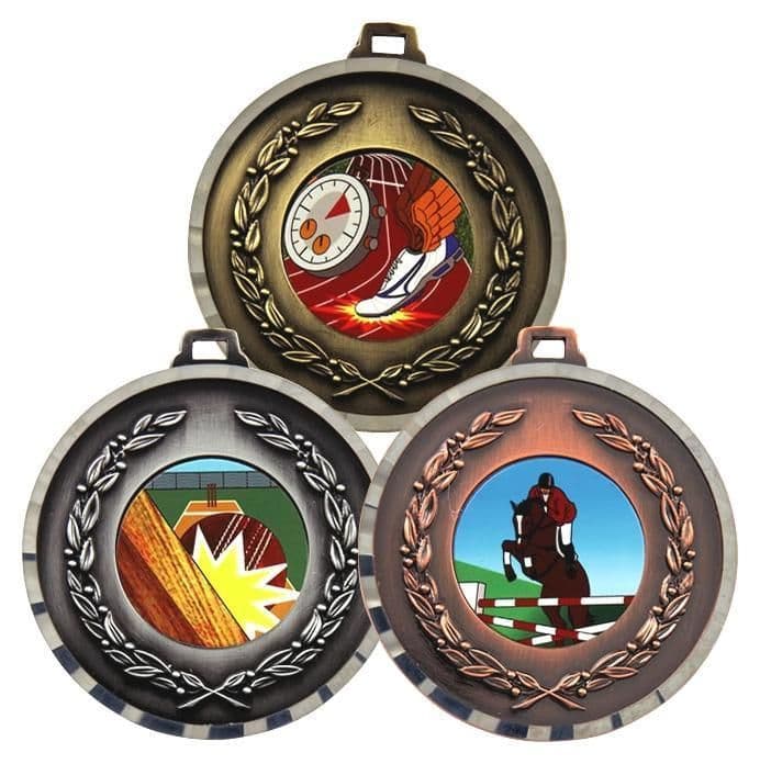 50mm Heavyweight Diamond Milled Edged Medal - 3 colour options ...