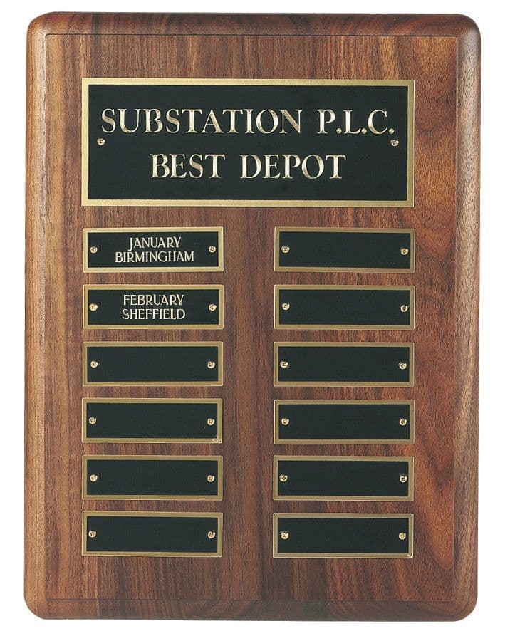 Traditional American Walnut Perpetual Wall-Hanging Plaque: Size: 12" x ...