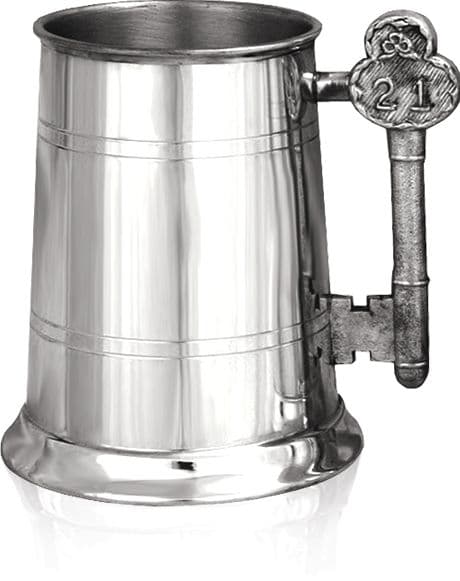 Birthday "Key To The House" Handle Pewter Tankard (1 pint) 21st ...