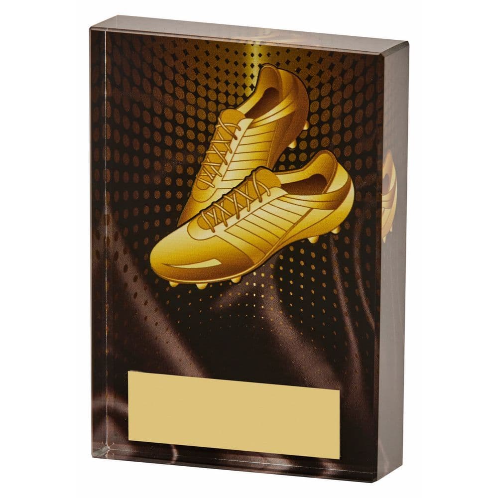 Black/Gold Glass Football Award