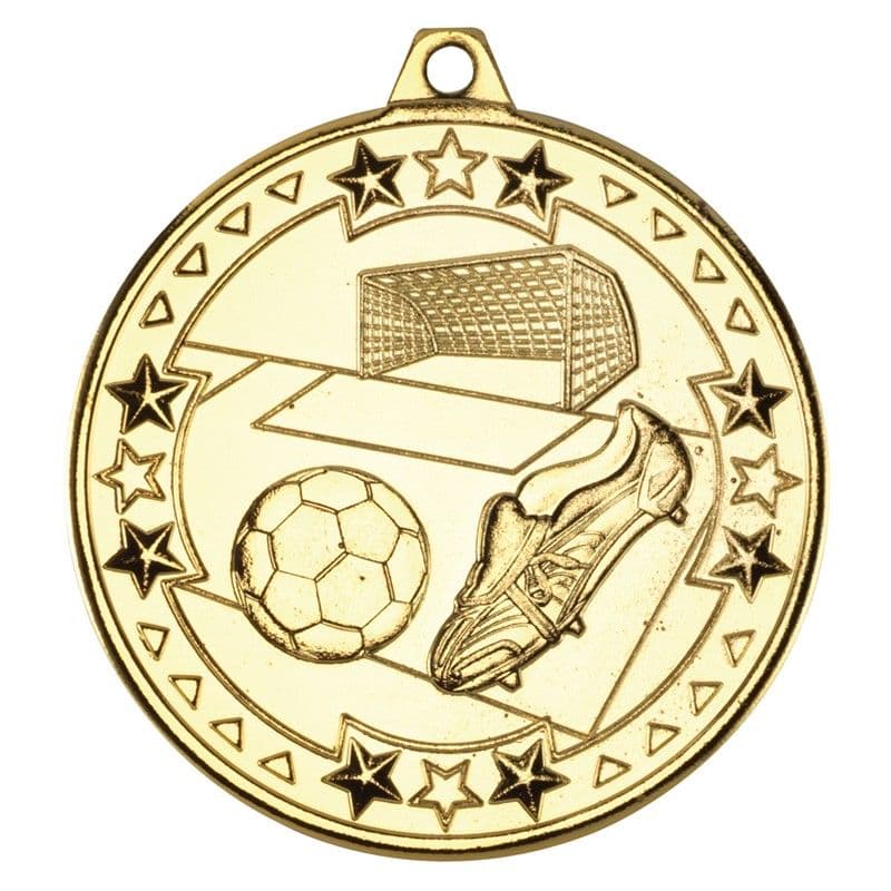 Blue Velvet Box Football Medal Trophy 50mm | TrophyMaster UK