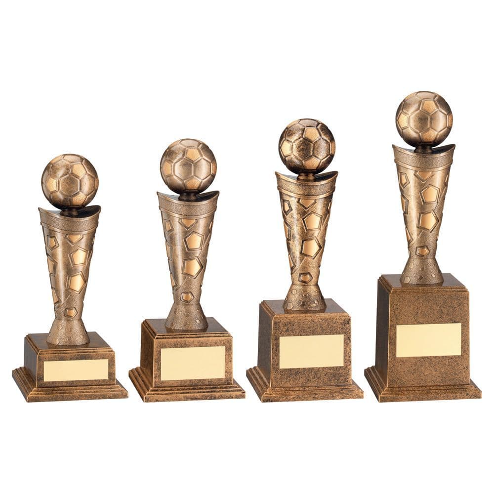 Bronze Football Tower Trophy on Base