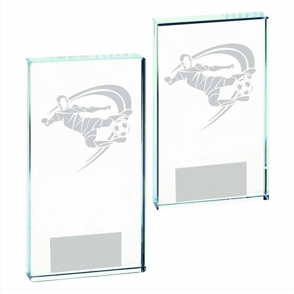 Clear Glass Male Football Award | TrophyMaster UK