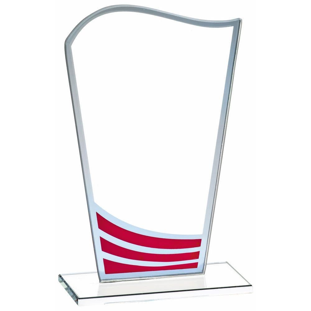 Clear Red Wave Glass Award | TrophyMaster UK