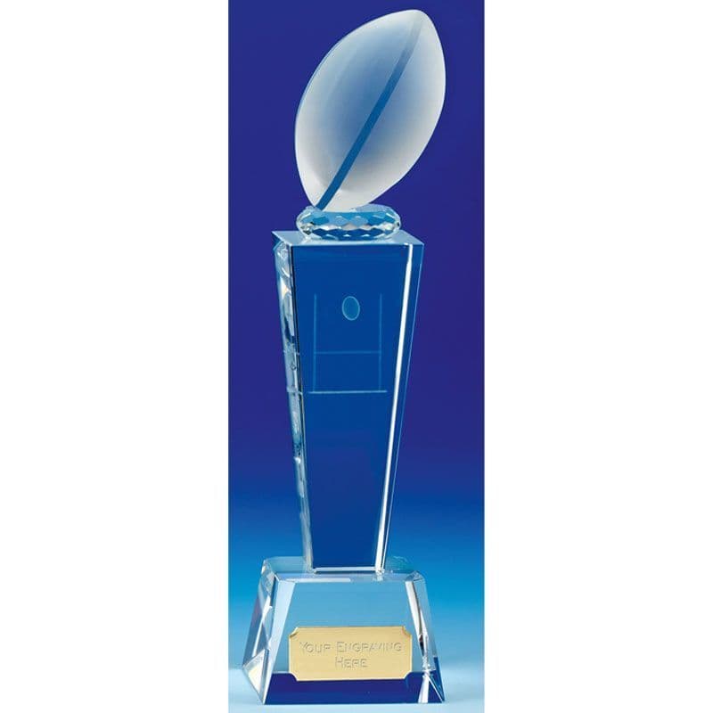 Clear UNITE Rugby Crystal 180mm (7.1") | TrophyMaster UK