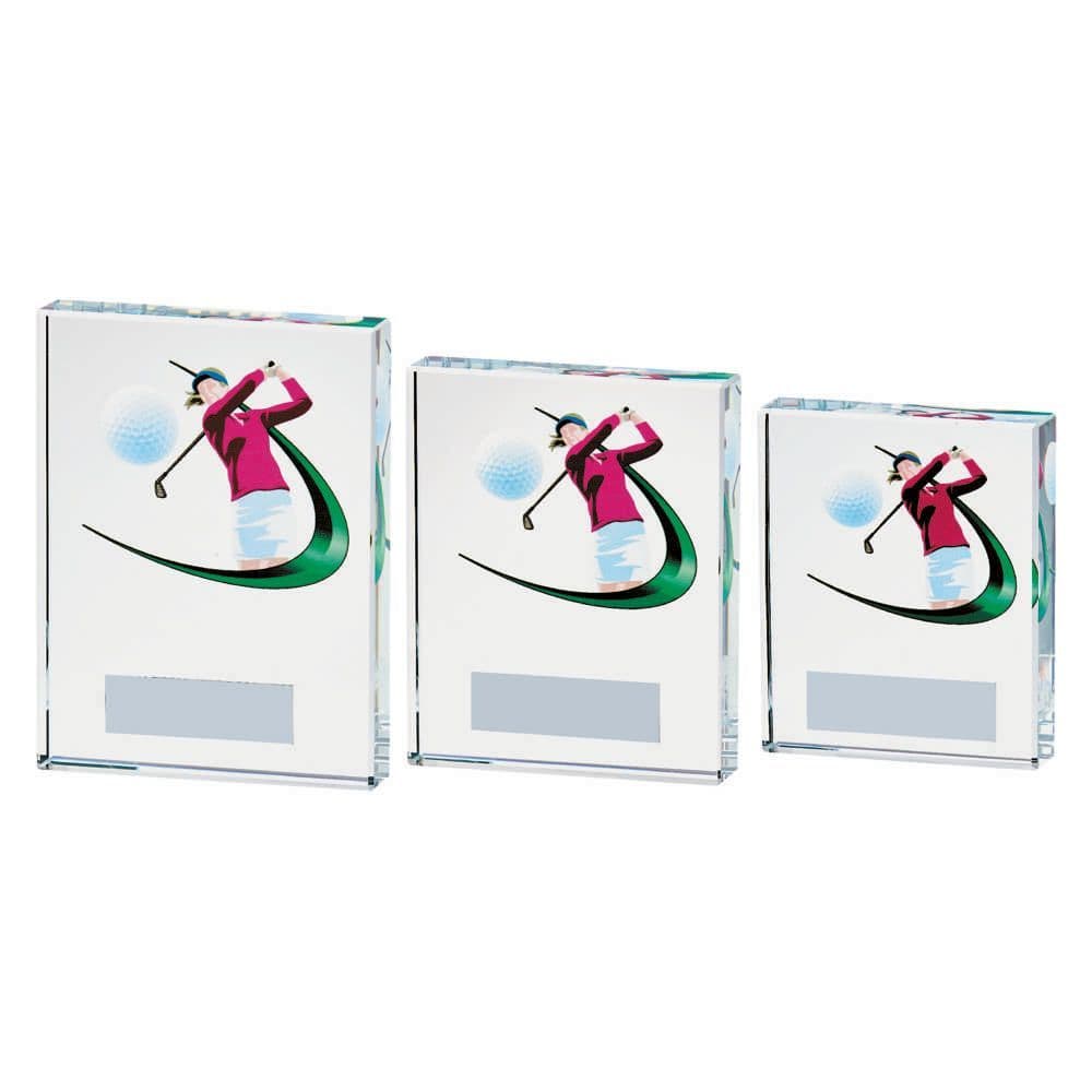 Coloured Glass Female Golf Award