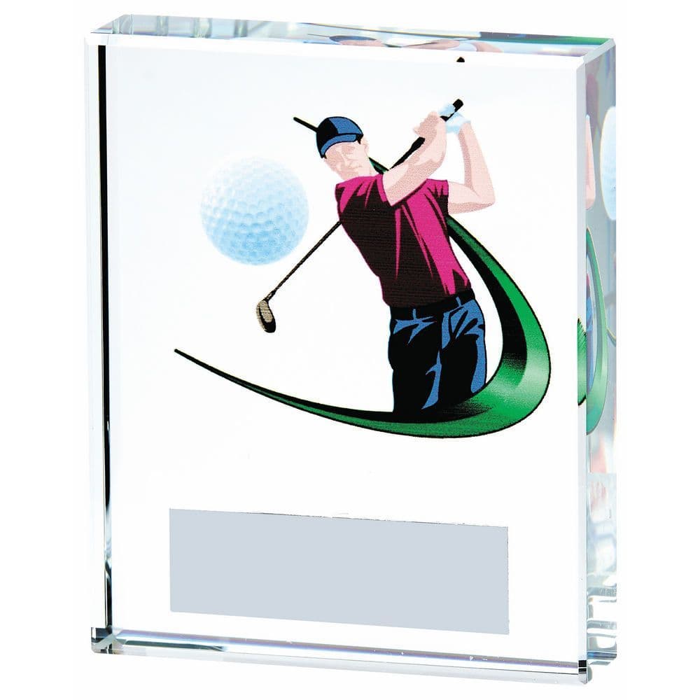 Coloured Glass Male Golf Award