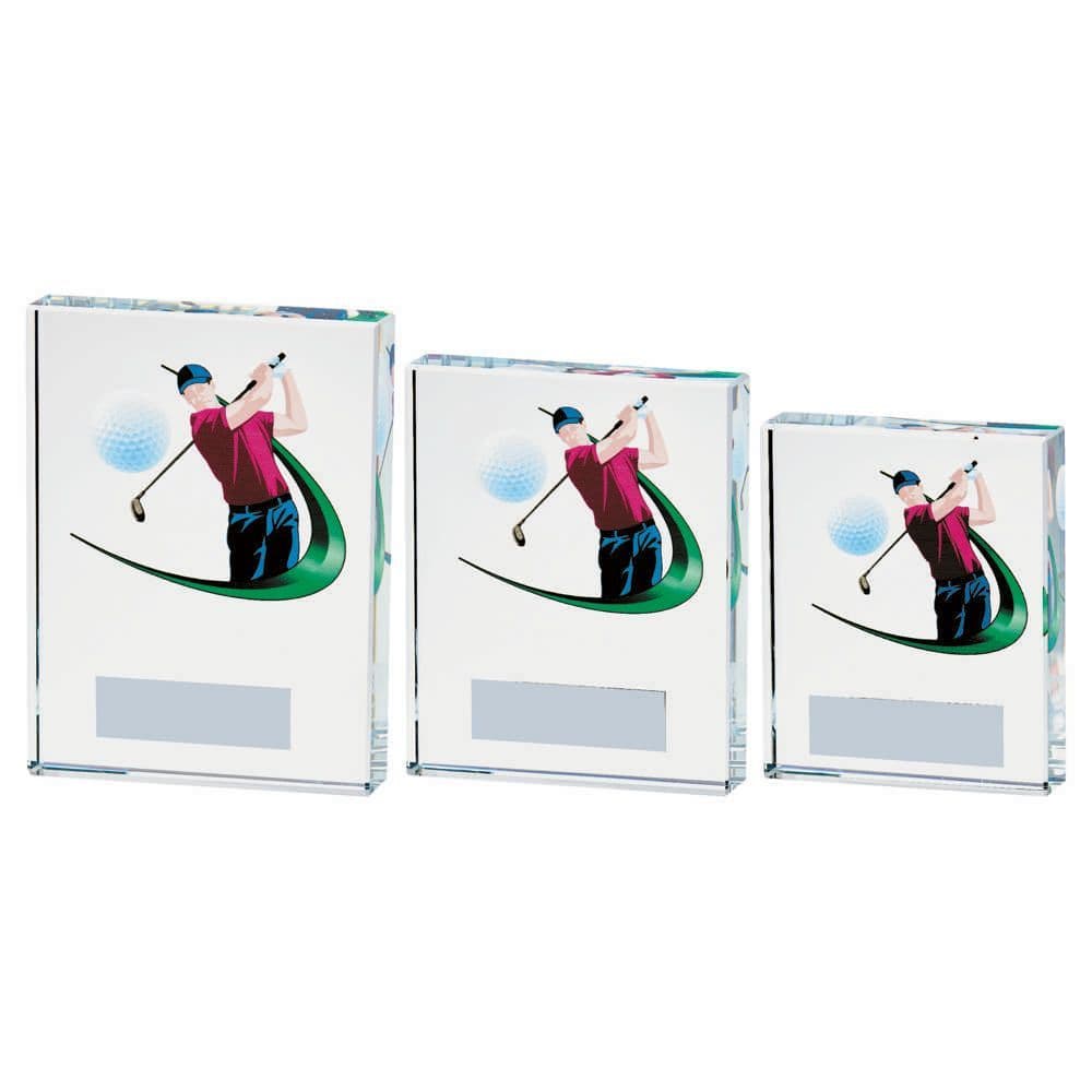 Coloured Glass Male Golf Award