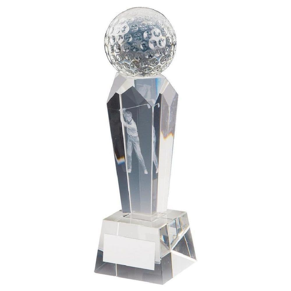 Crystal Column Award for Men's Golf 170mm (6.7") | TrophyMaster UK