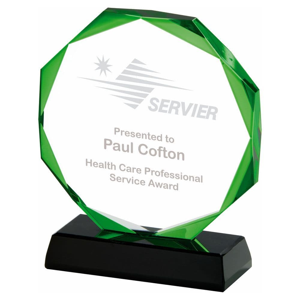 Crystal Green Halo Award 15mm Thick