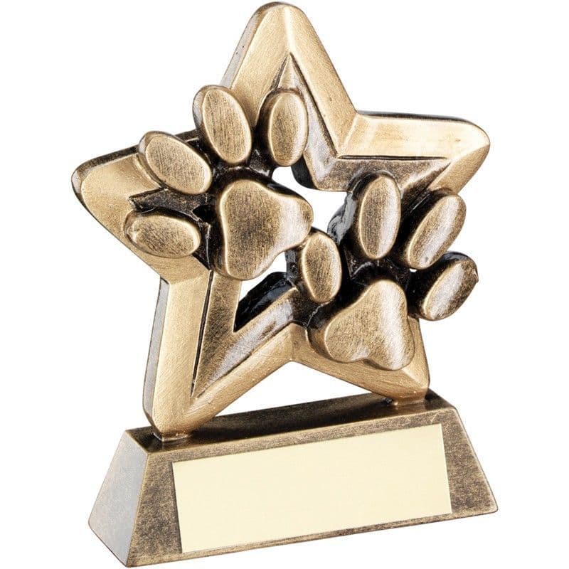 Dog Paw Trophy Mini Star Trophy 95mm (3.75") | TrophyMaster UK