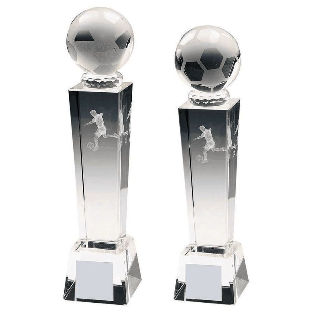Footballer Crystal Column Award | TrophyMaster UK