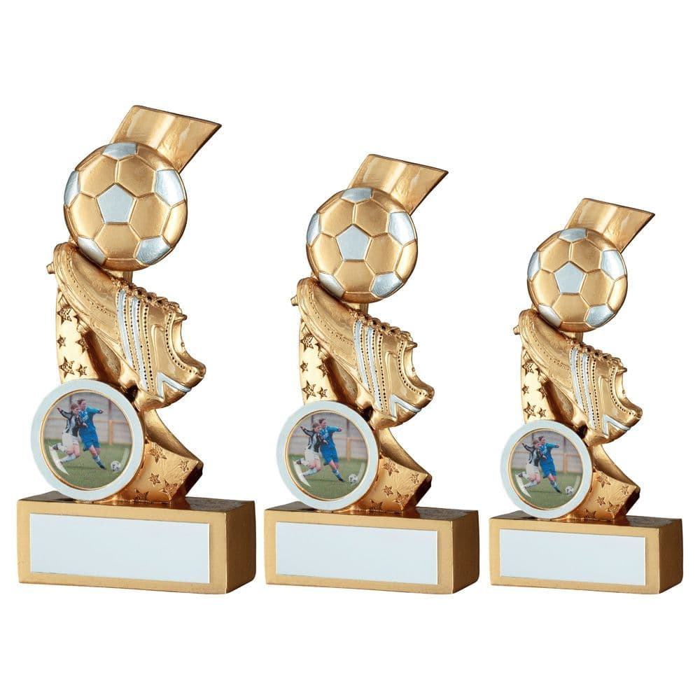 Gold Cosmic Football & Ball Trophy