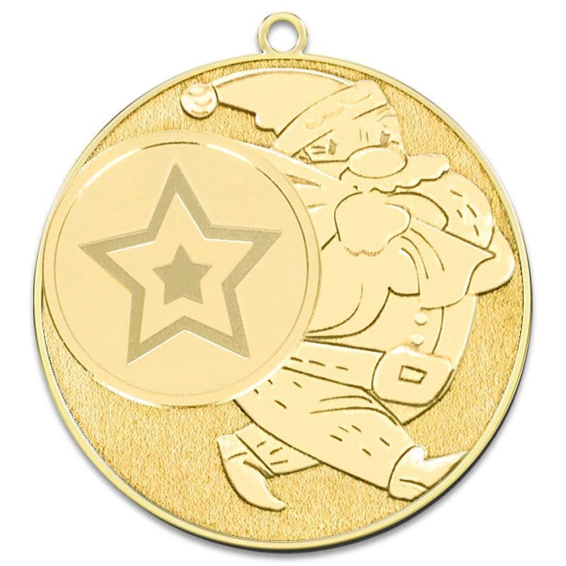 Gold Santa 50mm (2") Medal | TrophyMaster UK
