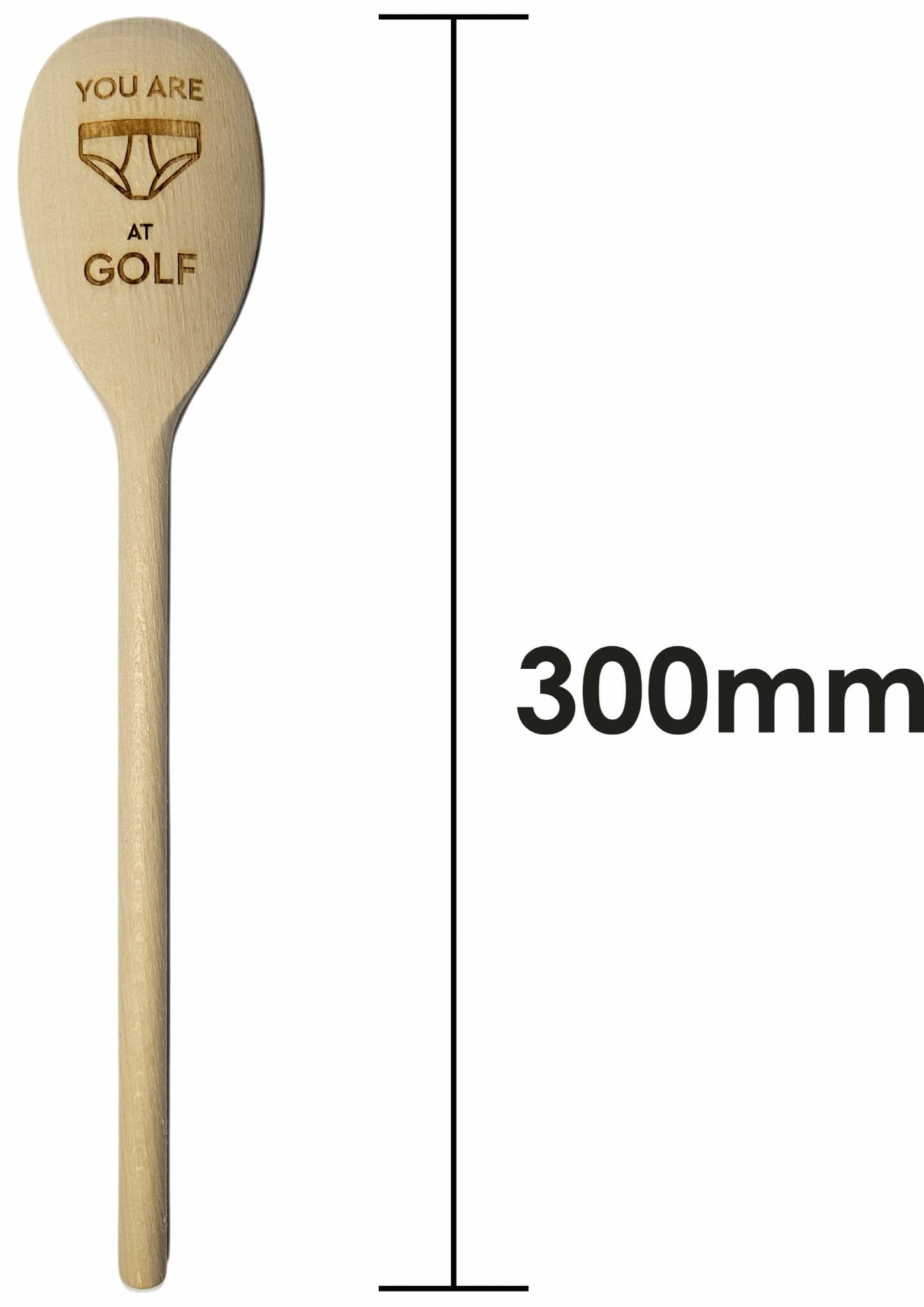 Golf Wooden Spoon Novelty Laser Engraved 300mm (12") | TrophyMaster UK