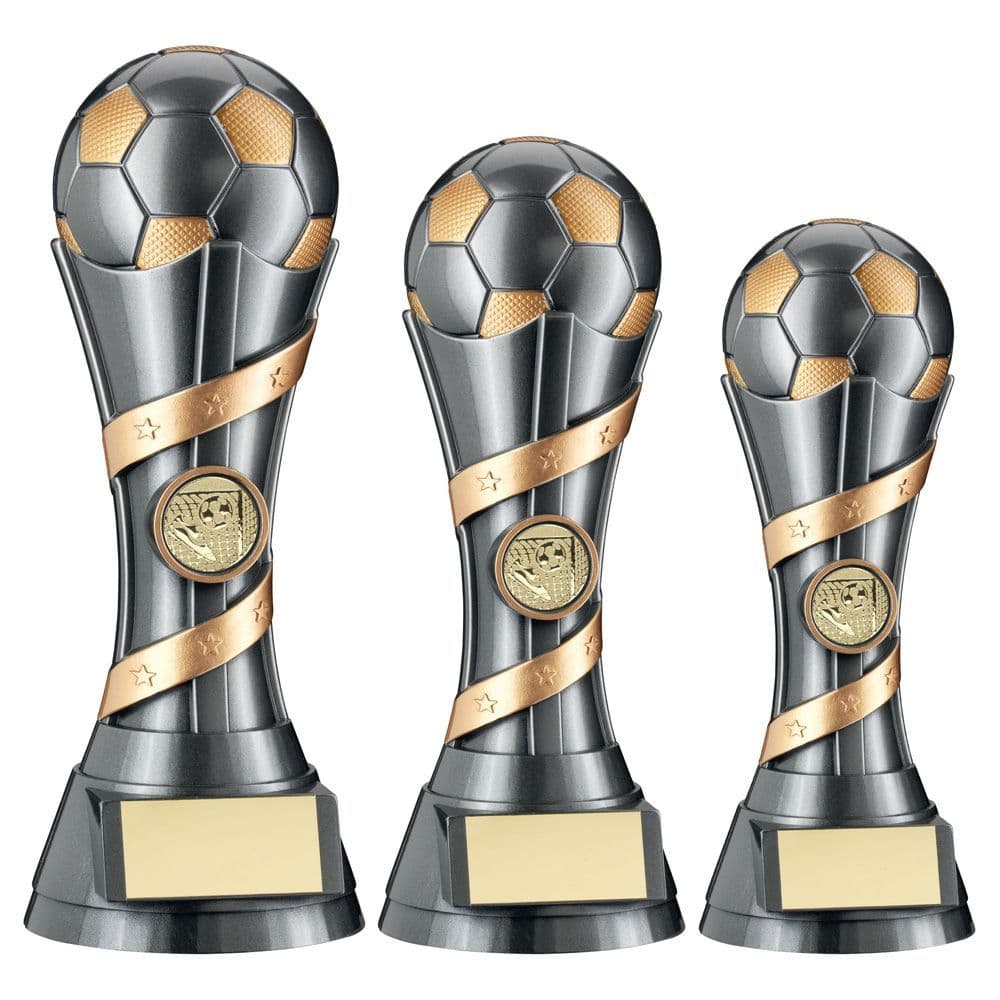 Gunmetal Grey Football Tower Trophy