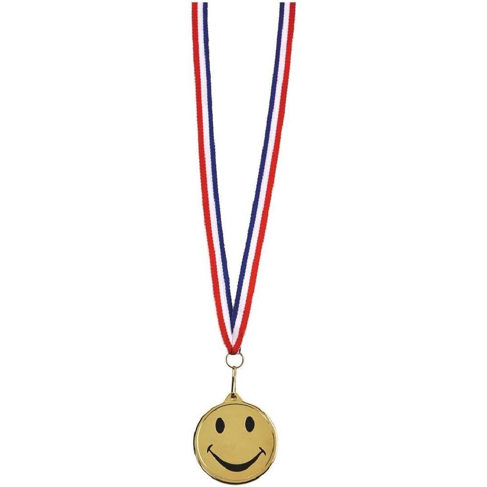 Happy Medal 45mm with Red/White Blue Ribbon | TrophyMaster UK