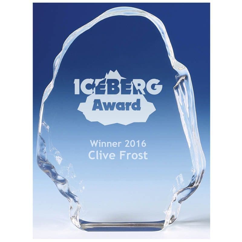 Iceberg Crystal Glass Award 100mm (4") | TrophyMaster UK