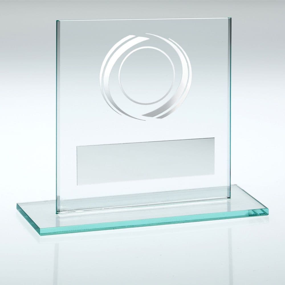 Jade Glass Plaque with Generic Centre Trophy