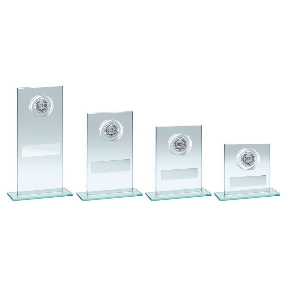 Jade Glass Plaque with Generic Centre Trophy