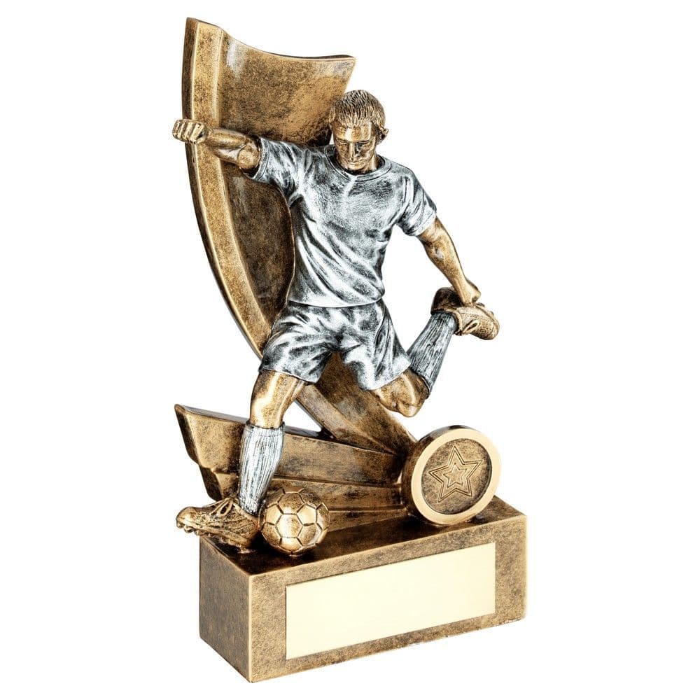 Male Football Figure On Swoosh Backdrop | TrophyMaster UK