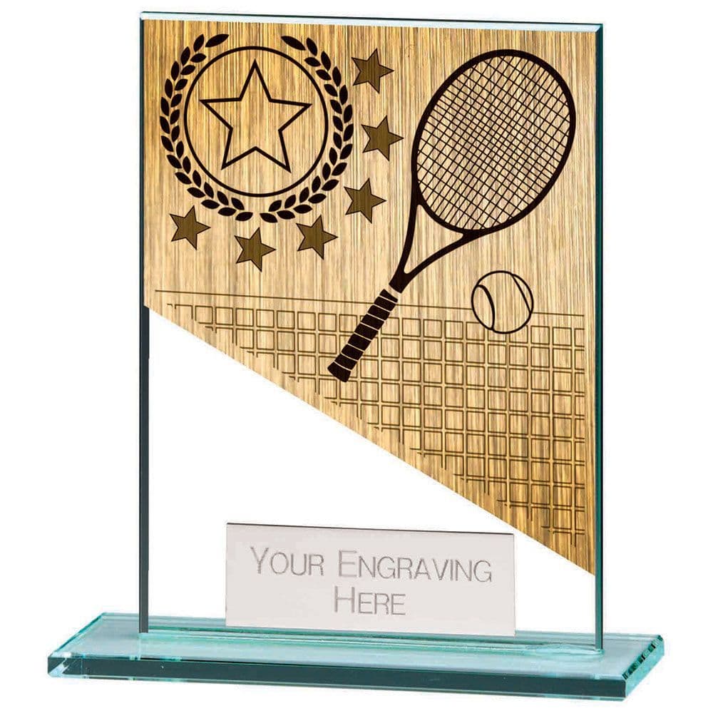 Mustang Tennis Small Jade Glass Award | TrophyMaster UK