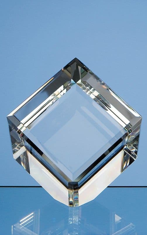 Optical Crystal Bevel Edged Cube 40mm (1.6") | TrophyMaster UK