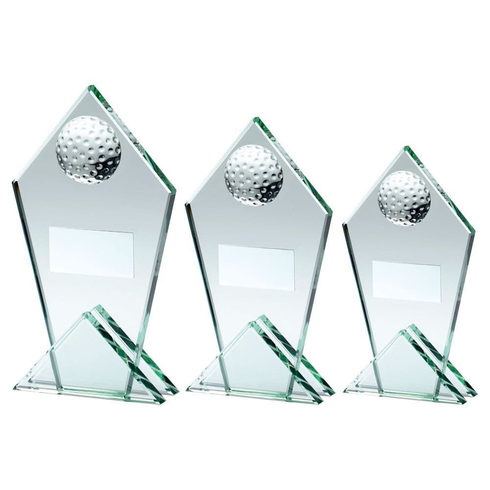 Peaked Range Jade Glass Golf Trophy