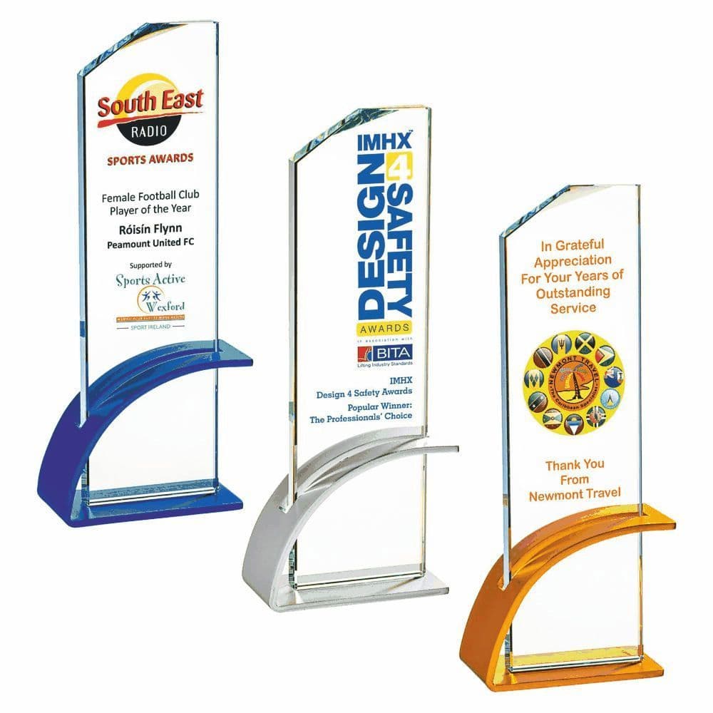 Premium Crystal Award for Colour Printing 250mm H x 25mm Thickness