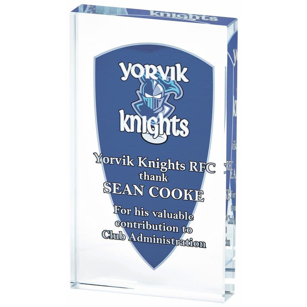 Premium Crystal Rectangle Award for Colour Printing & x28;20mm Thick& x29;