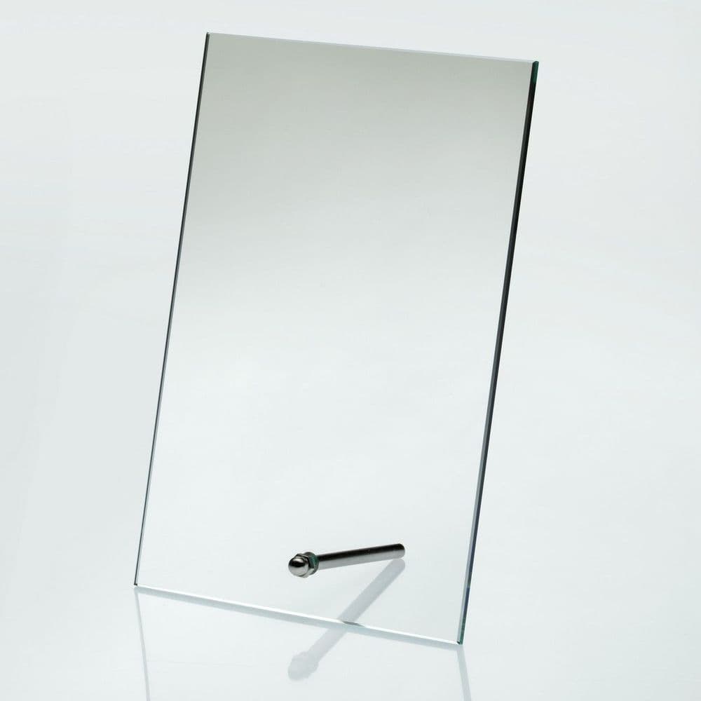 Rectangular Jade Glass Plaque With Metal Stand - 4mm Thick