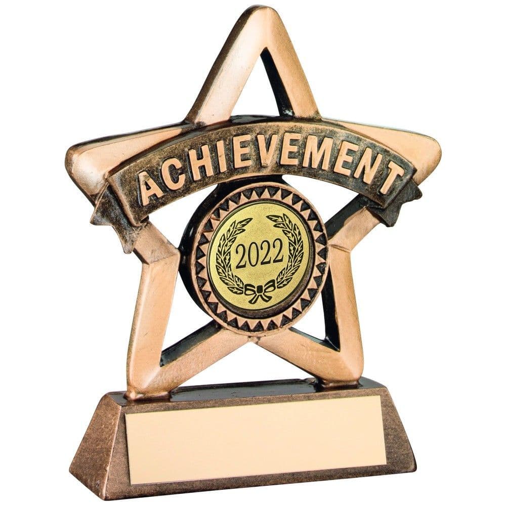 Brz/Gold Resin 'Achievement' Mini Star Trophy 95mm (3.75 ...
